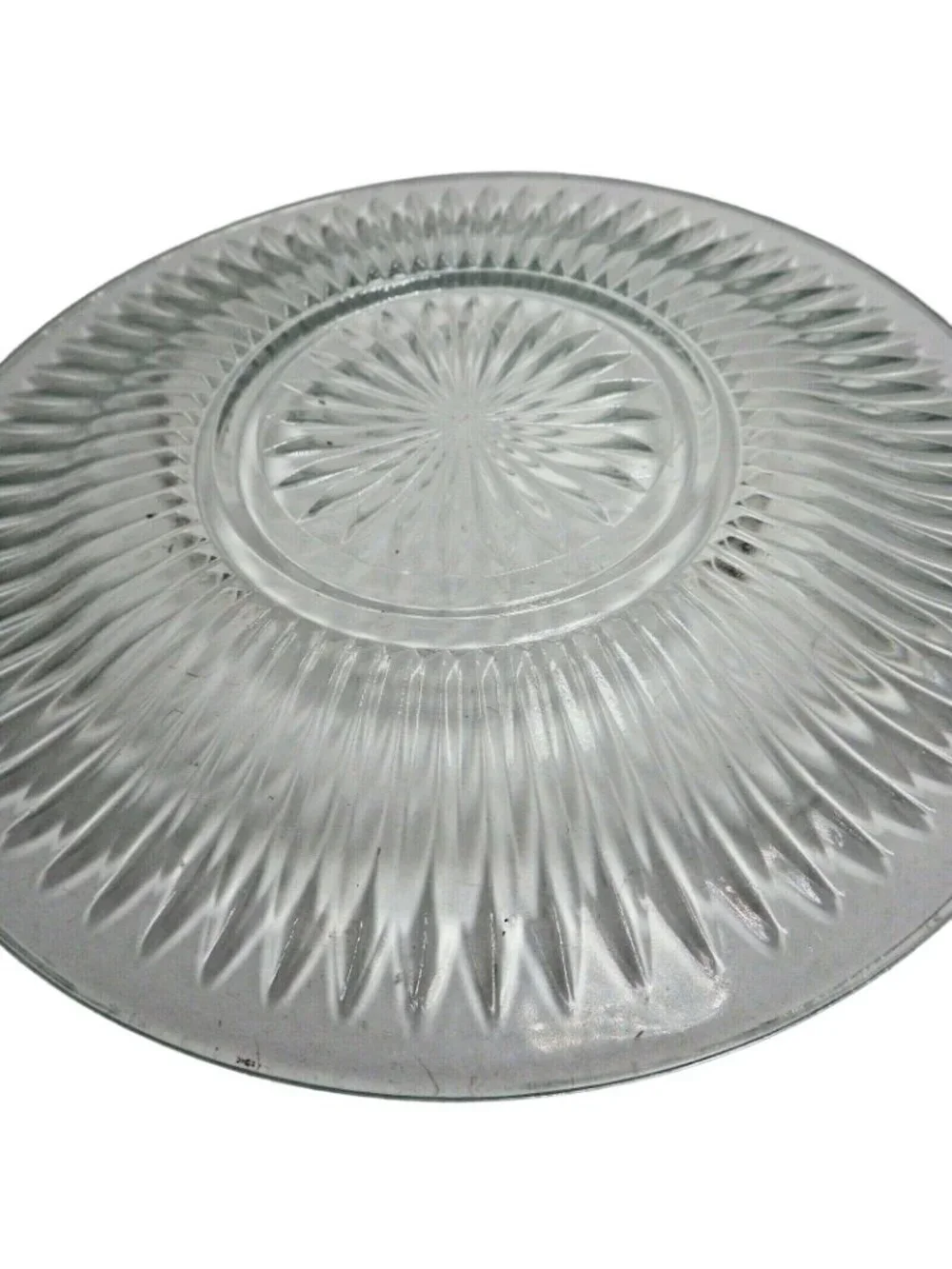 Kig | Dining | Kig Clear Cut Glass Dish Plate Textured Starburst Ribbed ...